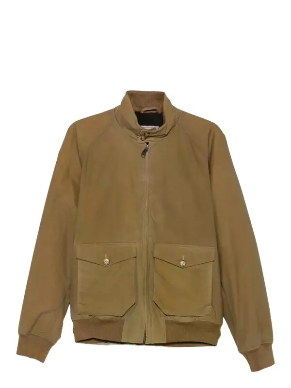 BARACUTA G9 Waxed Bomber Jacket - Brown