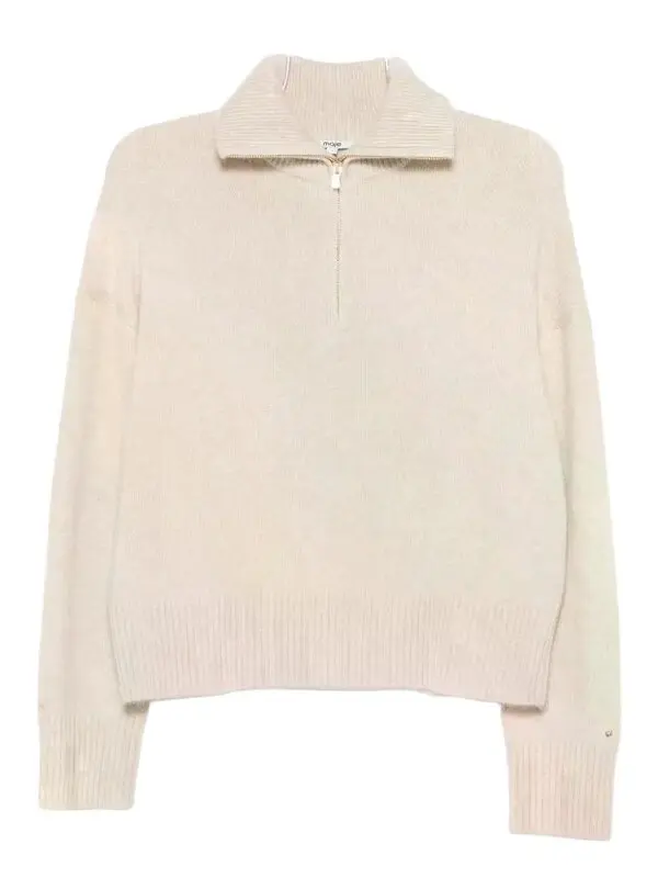 Maje Quarter-zip Sweater - Neutrals