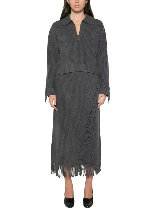 Simkhai Natalia Fringe-trimmed Sweater - Grey