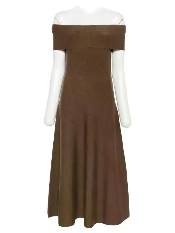 Simkhai Camilla Off-shoulder Midi Dress - Brown