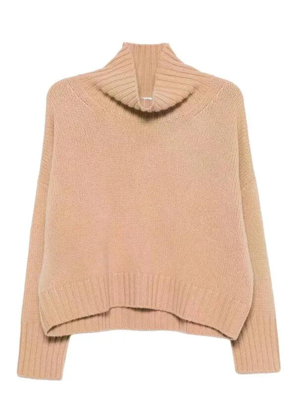 Soft Goat Roll-neck Ribbed-trim Sweater - Neutrals