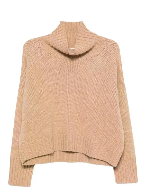 Soft Goat Cashmere Roll-neck Ribbed-trim Sweater - Neutrals