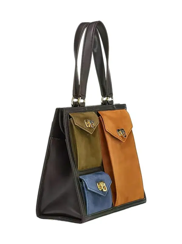 FERRAGAMO Top Handle Pocket-detail Tote Bag - Brown