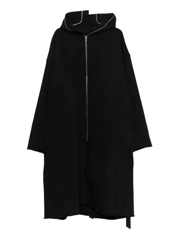 Rick Owens Gimp Wide Zip-up Hooded Coat - Black