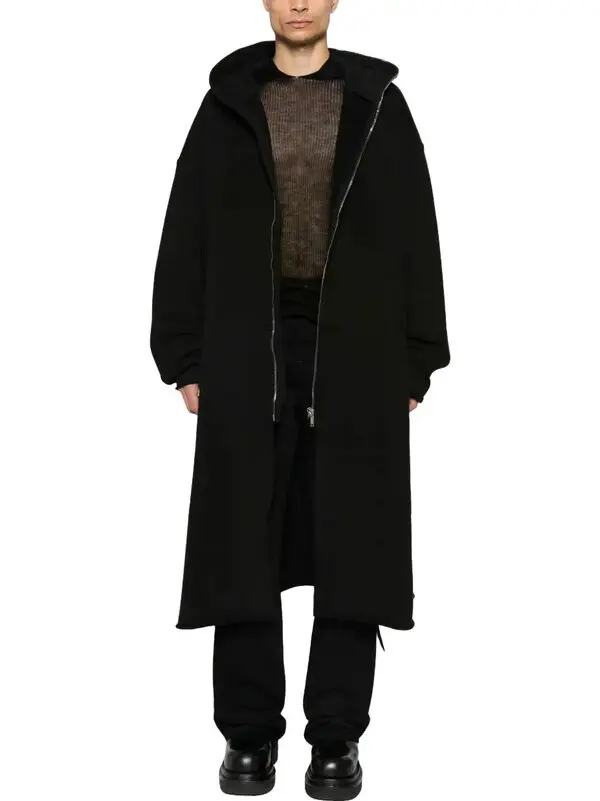 Rick Owens Gimp Wide Zip-up Hooded Coat - Black