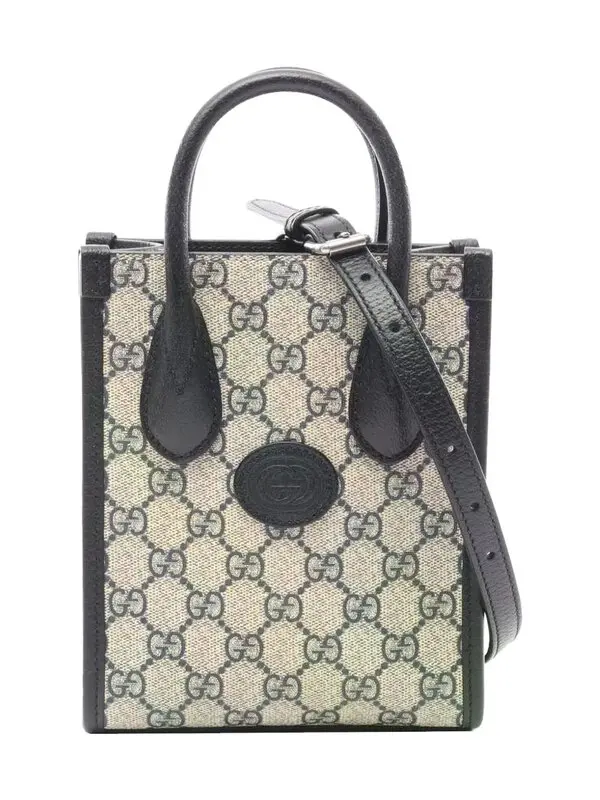 Gucci 2016-2026 Mini Gg Supreme Interlocking G Satchel - Neutrals