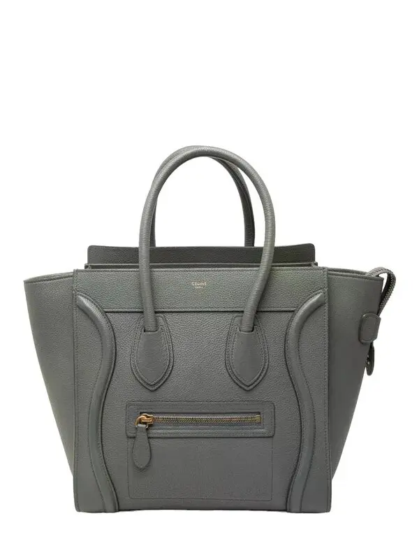 Celine 2019 Micro Calfskin Luggage Tote Handbag - Grey