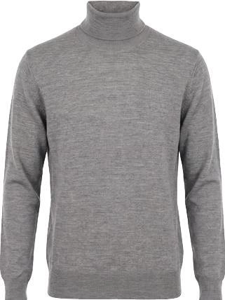 MAISON MARGIELA Turtleneck Size Acrylic, Virgin Wool, Cow Leather - Grey