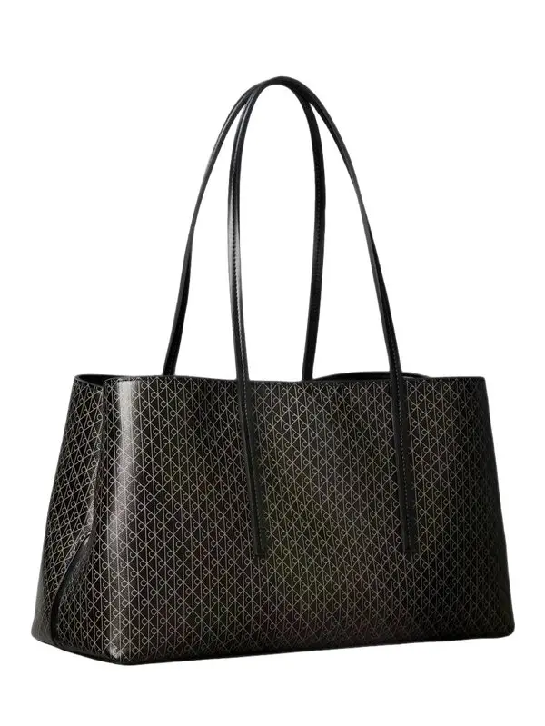 Calvin Klein Monogram-print Shoulder Bag - Black