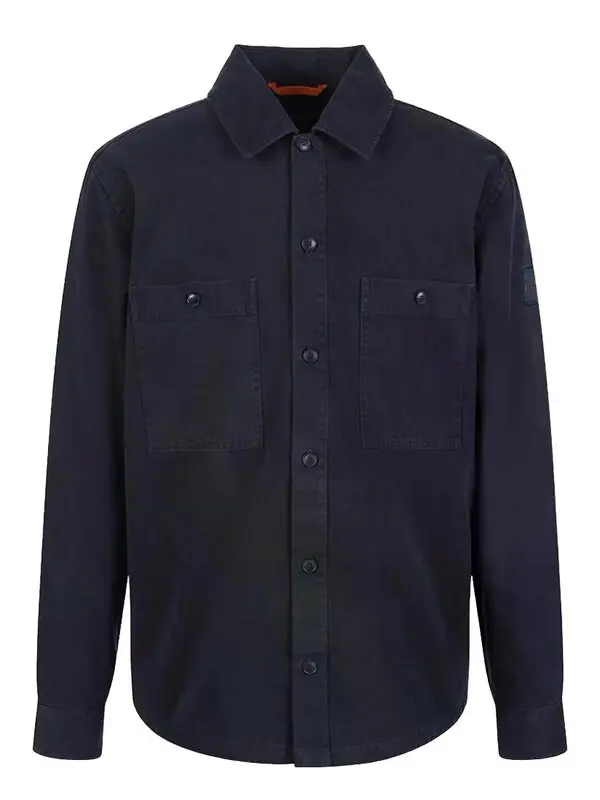 BOSS Flap-pocket Long-sleeve Shirt - Blue