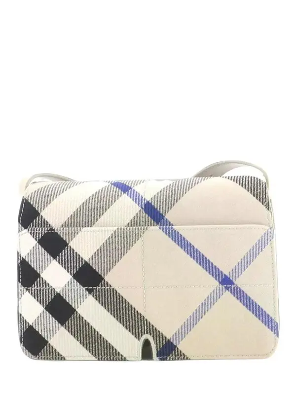 Burberry Snip Shoulder Bag Check Jacquard With Leather Crossbody Bag - Grey