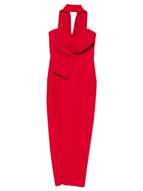 FOREVER UNIQUE Raye Bow-detail Strapless Maxi Dress - Red