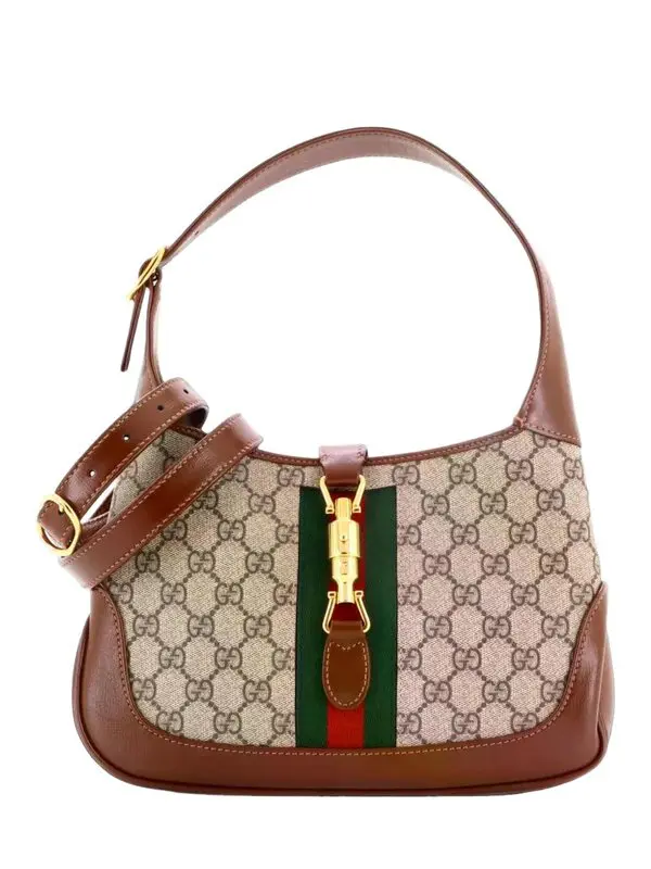 Gucci Jackie 1961 Gg Coated Canvas Small Hobo Bag - Brown