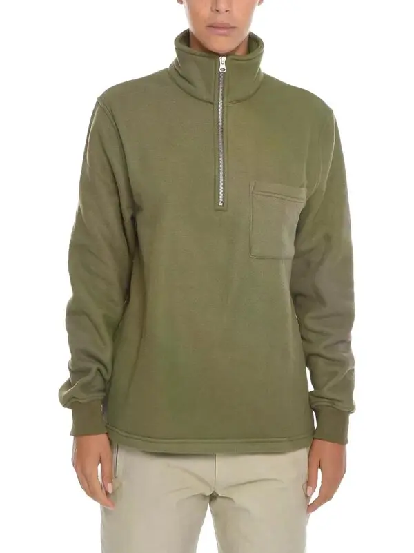SAMSOE SAMSOE Half-zip Chest-pocket Sweater - Green