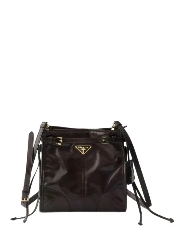 Prada Bonnie Leather Mini Shoulder Bag - Brown
