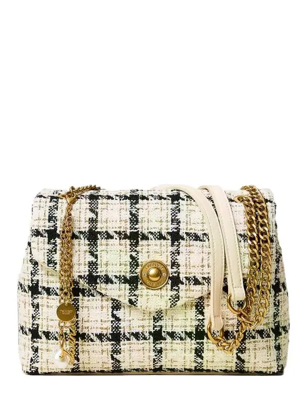 TWINSET Chequered Bouclé Shoulder Bag - Neutrals