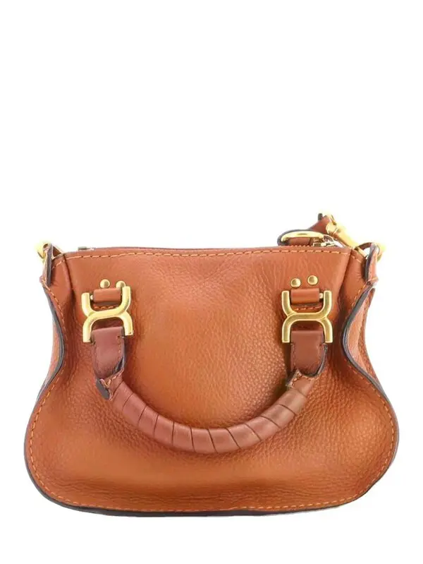 Chloé Marcie Satchel Leather Baby Crossbody Bag - Brown