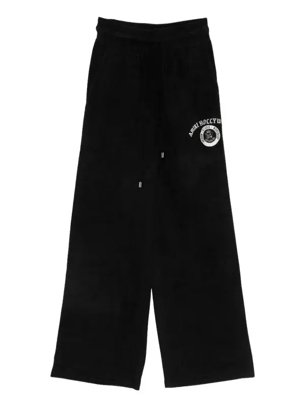 Amiri Wide-leg Embroidered Track Pants - Black
