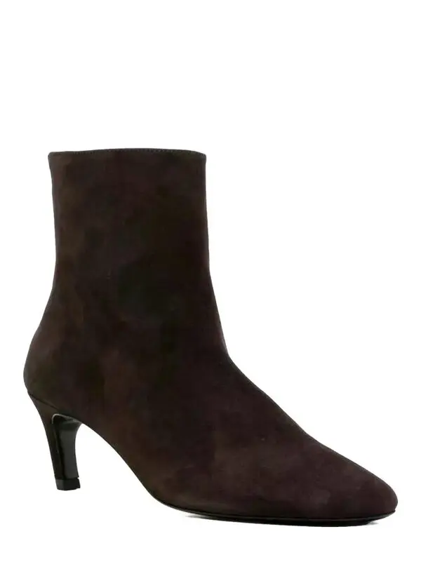 TOTEME Suede Rear-zip Ankle Boots - Black