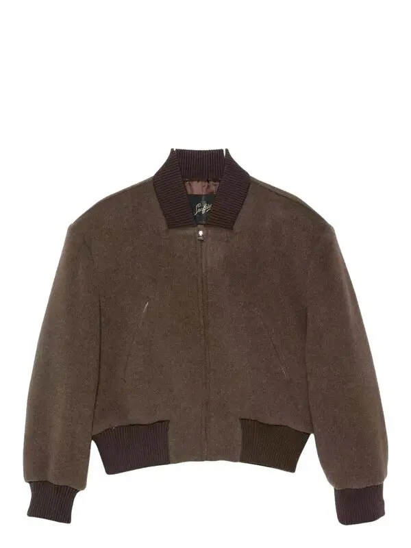Seafarer Padded-shoulder Bomber Jacket - Brown