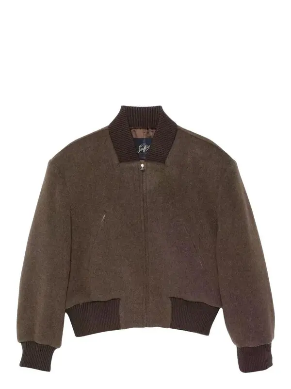 Seafarer Padded-shoulder Bomber Jacket - Brown