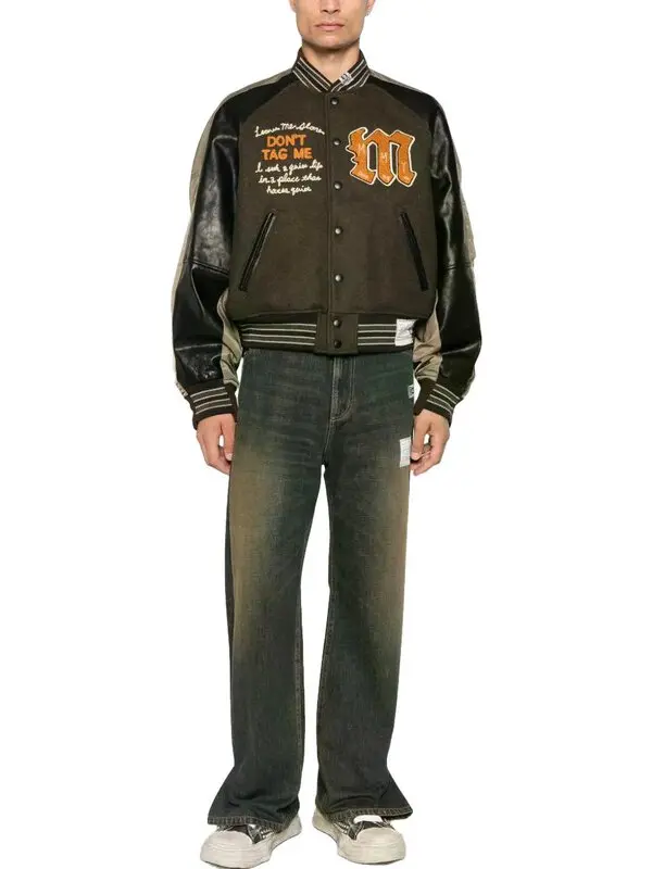 Mihara Yasuhiro Embroidered Panelled Jacket - Brown