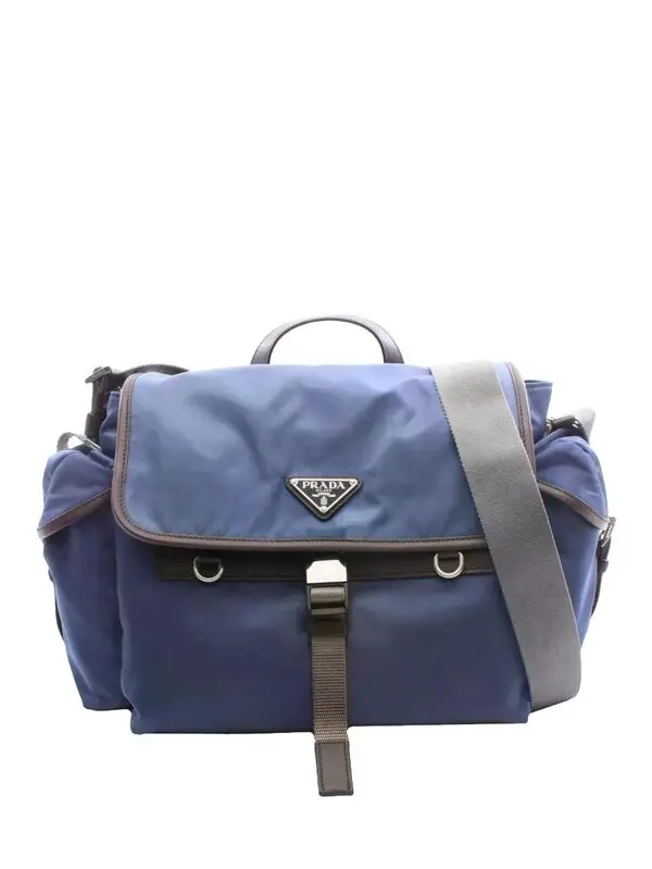 Prada 2013-2026 Re Nylon Aviation Bag Satchel - Blue