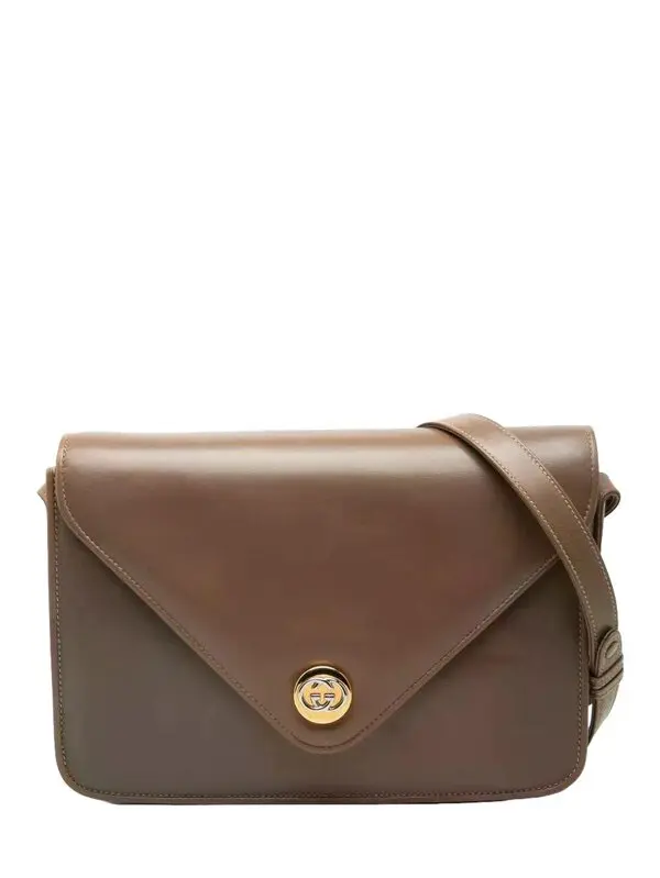 Gucci 20th Century Calfskin Interlocking G Envelope Crossbody Bag - Brown
