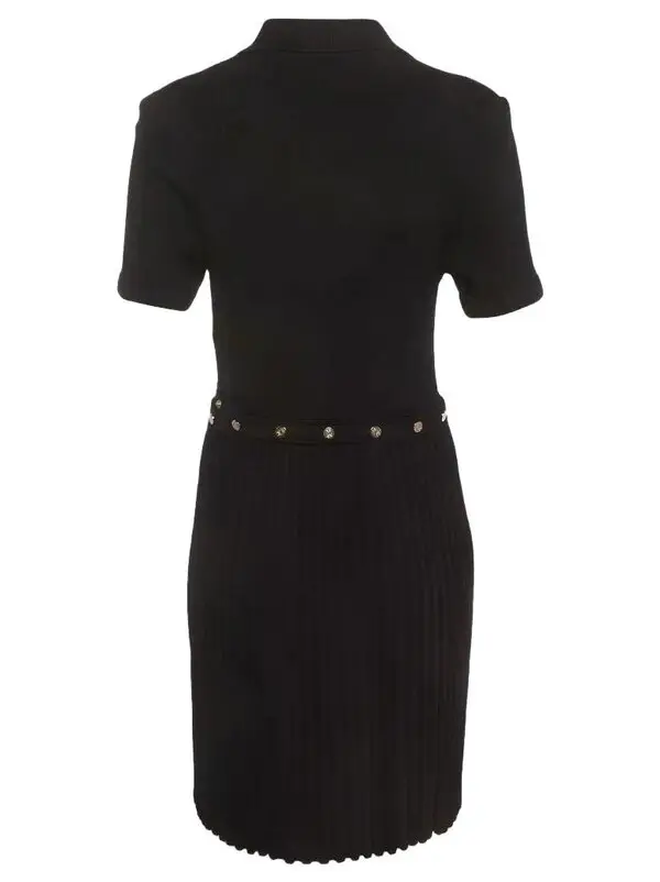 Maje Ritourna Rib-knit Mini Dress - Black