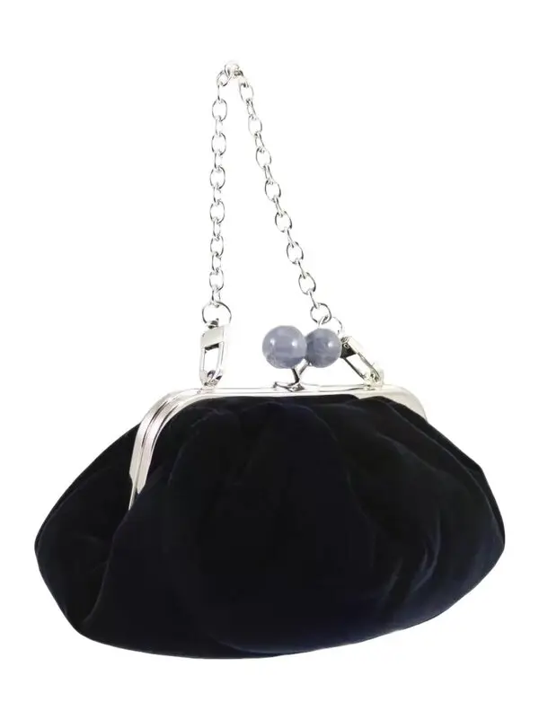 Max Mara Velvet Kiss-lock Clutch - Blue