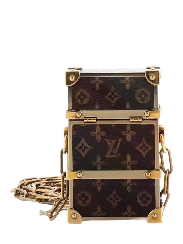 LOUIS VUITTON Trunk Box Pouch No.7 Trunk L'oeil Vintage Monogram Canvas Clutch Bag - Brown