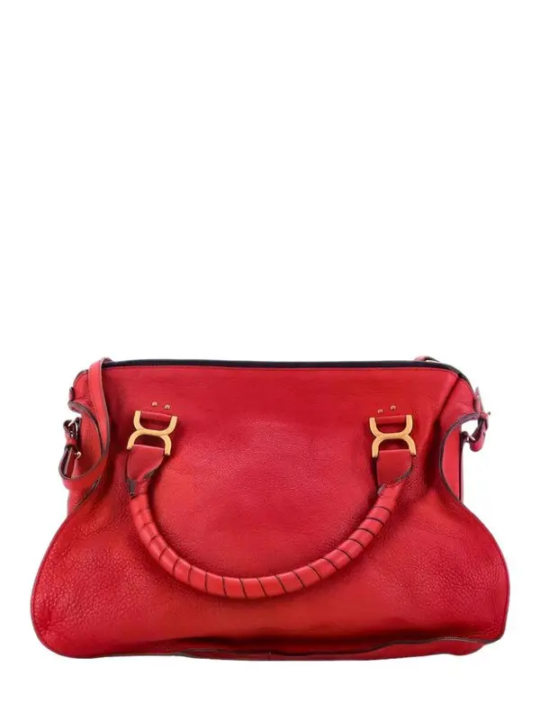 Chloé Marcie Braided Leather Large Satchel - Red