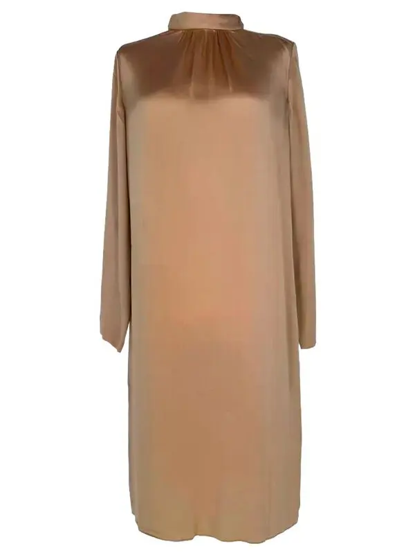 Chloé Mock Neck Midi Dress - Neutrals
