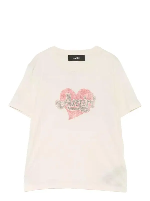 Amiri Heart Logo T-shirt - Neutrals