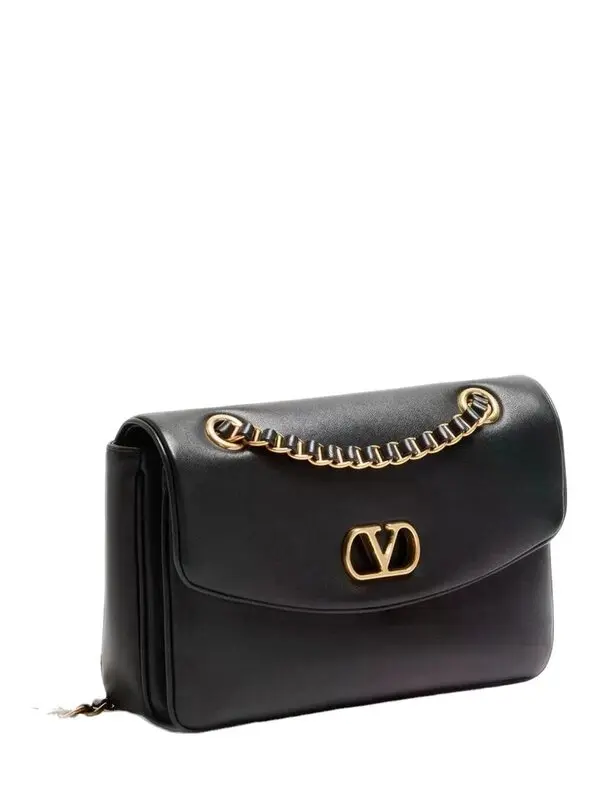 Valentino Garavani Djuna Medium Chain Bag In Nappa Leather - Black