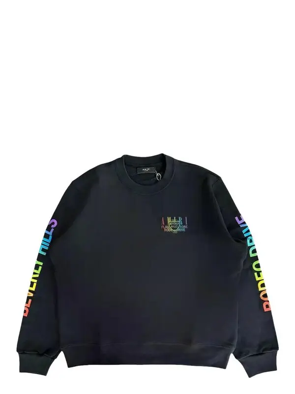 Amiri Rainbow Beverly Hills Logo-print Sweater - Black