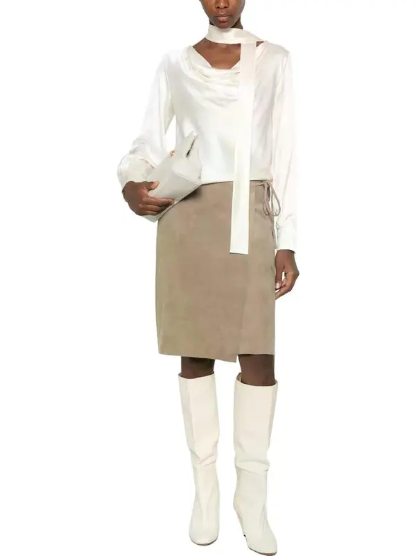 Max Mara Scarf-detail Blouse - White