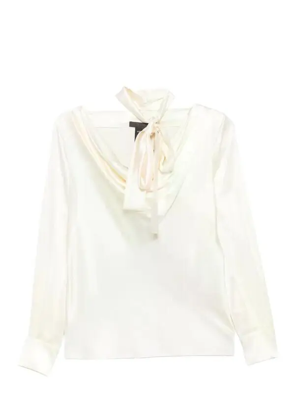 Max Mara Scarf-detail Silk Blouse - White