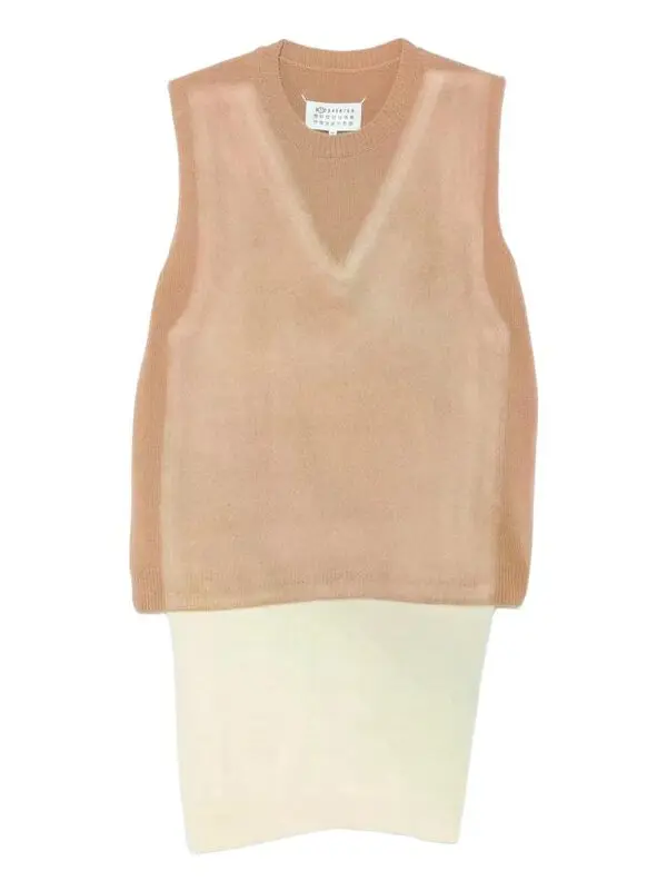 MAISON MARGIELA Trompe L'oeil Layered Sleeveless Sweater - Neutrals