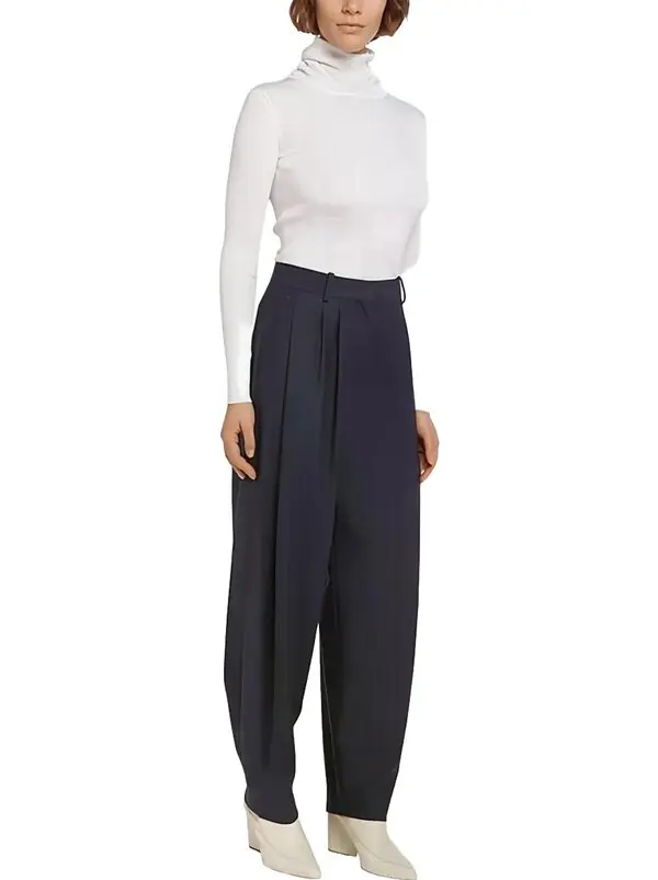 FERRAGAMO Pleated Tapered Trousers - Blue
