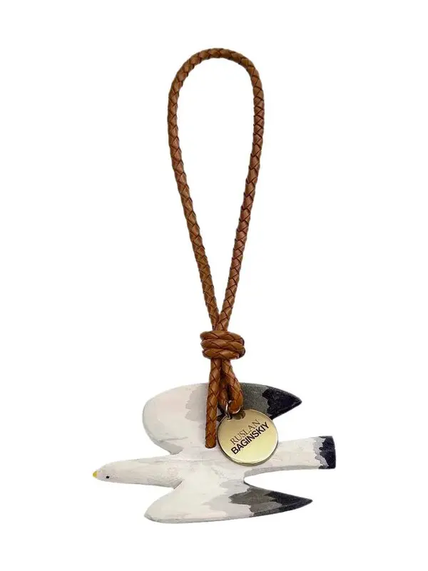 Ruslan Baginskiy Flying Seabird Wood Bag Charm - White