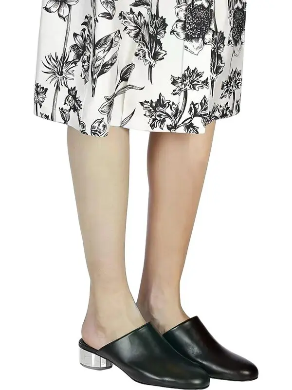 FERRAGAMO Sculptural-heel Leather Mules - Black