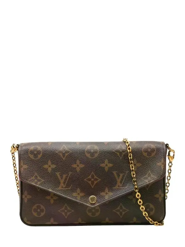LOUIS VUITTON 2017 Monogram Pochette Felicie Crossbody Bag - Brown