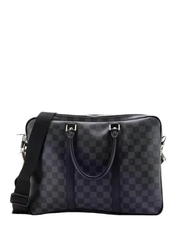 LOUIS VUITTON Porte-documents Voyage Briefcase Damier Graphite Pm Business Bag - Black