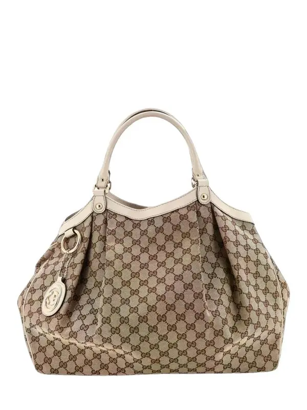 Gucci Sukey Gg Canvas With Leather Large Tote Bag - Brown