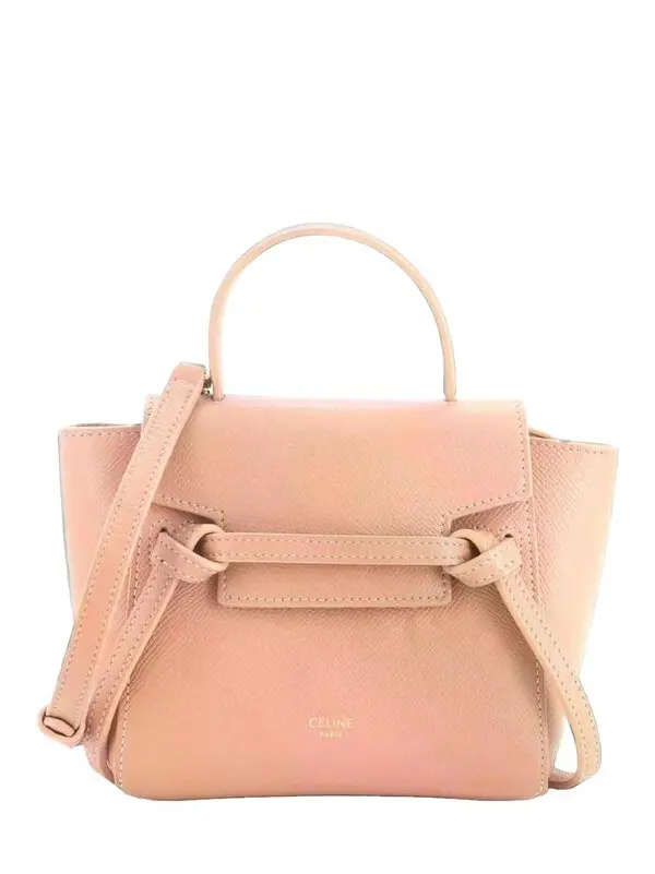 Celine Belt Bag Textured Leather Pico Shoulder Bag - Neutrals