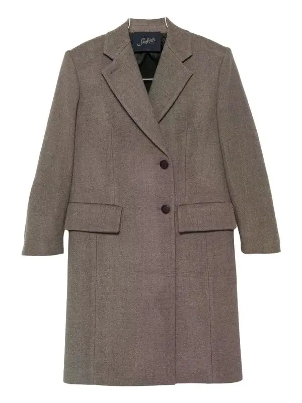 Seafarer Double-breasted Belted Coat - Grey