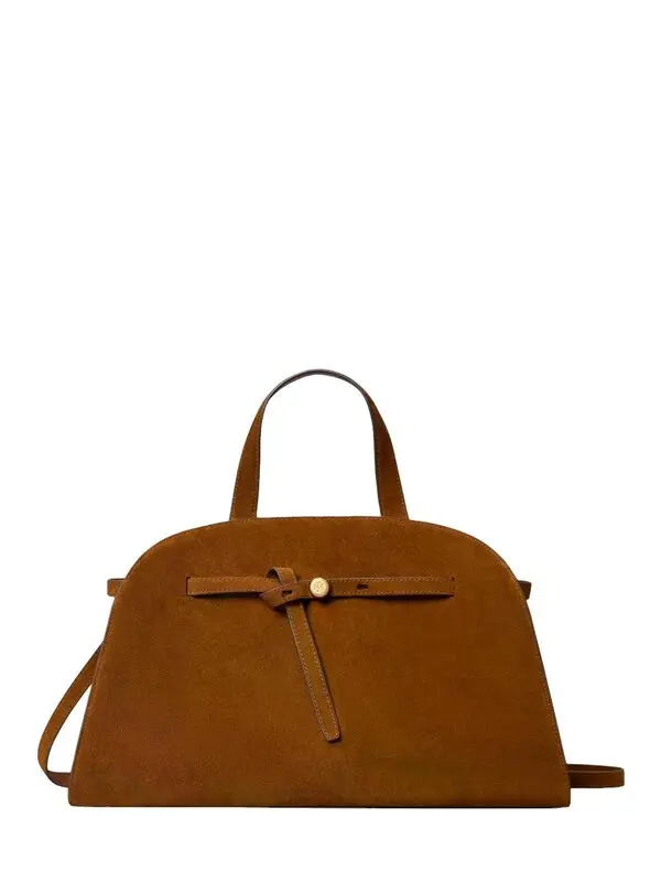 Tory Burch Romy Suede Bauletto Tote Bag - Brown