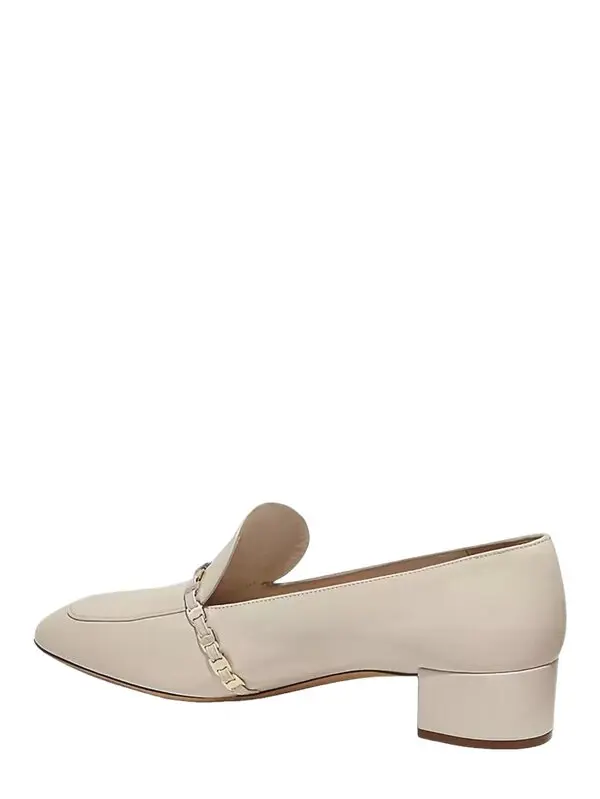 FERRAGAMO Gancini Chain Leather Loafers - Neutrals