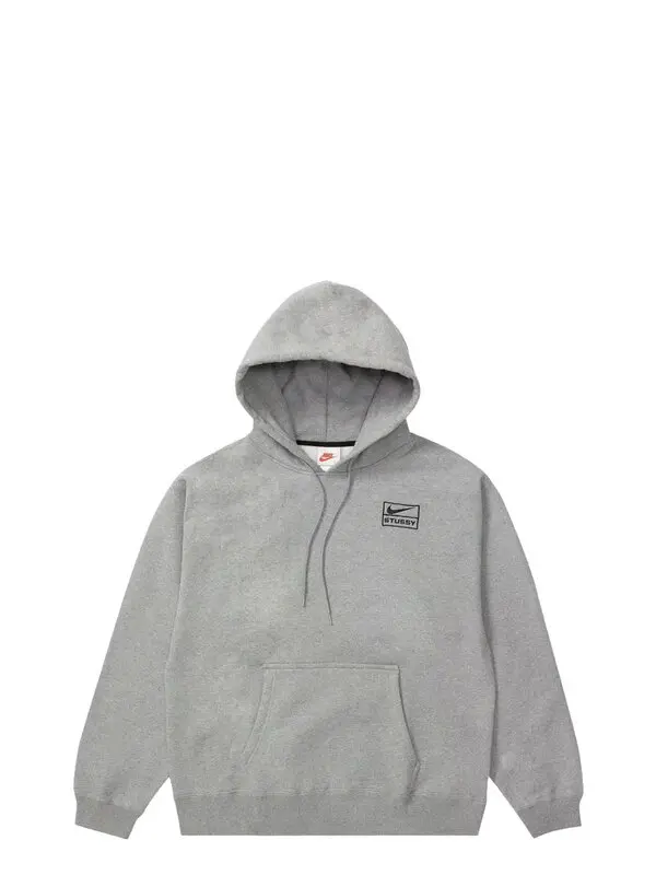 Nike Logo-embroidered Drawstring Hoodie - Grey